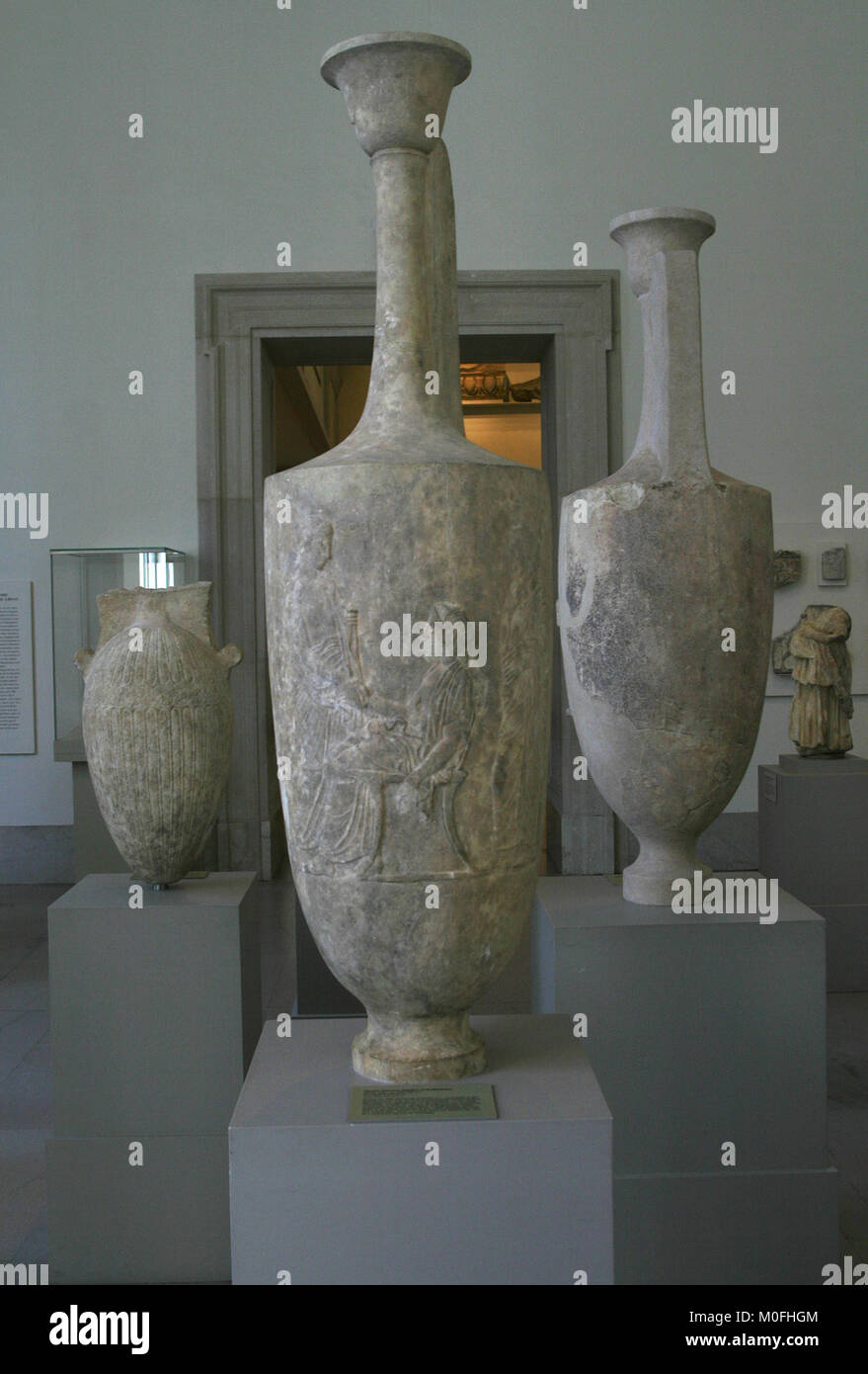 Marmor funerary Lekythos des Kallisthenes, Griechisch 400-390 v. Chr ...