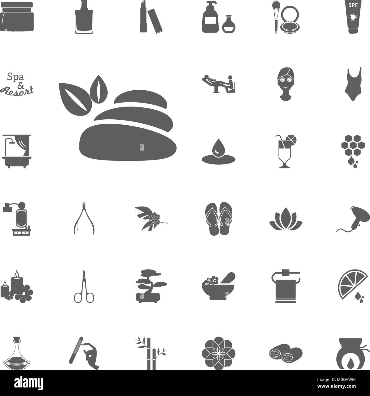 Therapie Steine Symbol. Wellness und Erholung vektor Symbole. Satz von ...