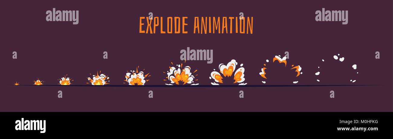 Explodieren Wirkung burst Sprites Stock-Vektorgrafik - Alamy
