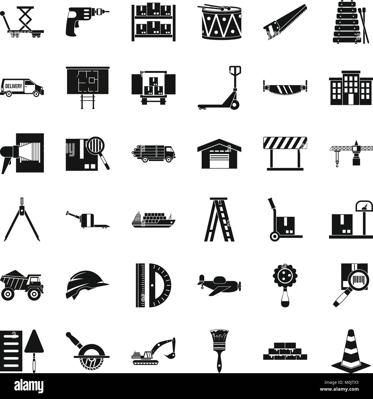 Weiterleitung Symbole gesetzt, einfachen Stil Stock-Vektorgrafik - Alamy