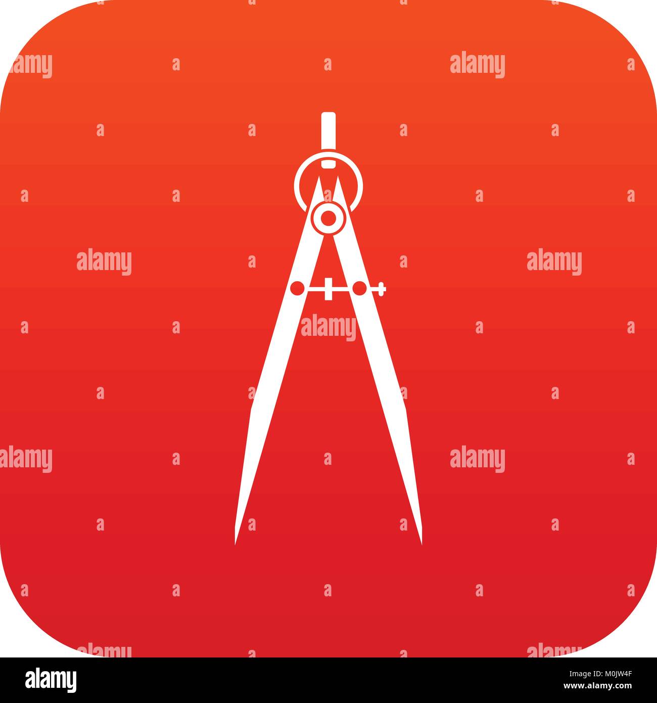 Kompass für die Zeichnung und die Abgrenzung auf das Symbol Digital rot ...