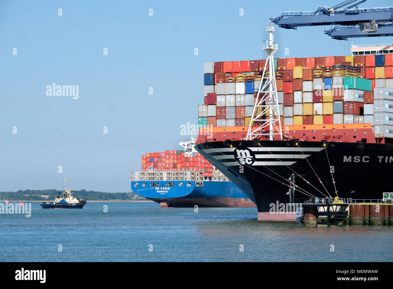 MSC (Mediterranean Shipping Company) Containerschiff MSC Tina in den ...