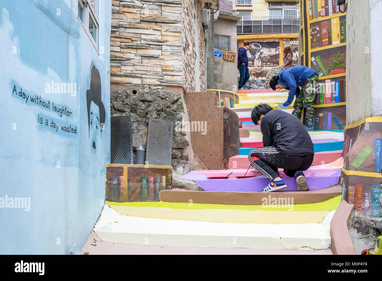 South Korea, Süd Gyeongsang Provinz, Busan, Saha-gu, Gamcheon Cultural ...