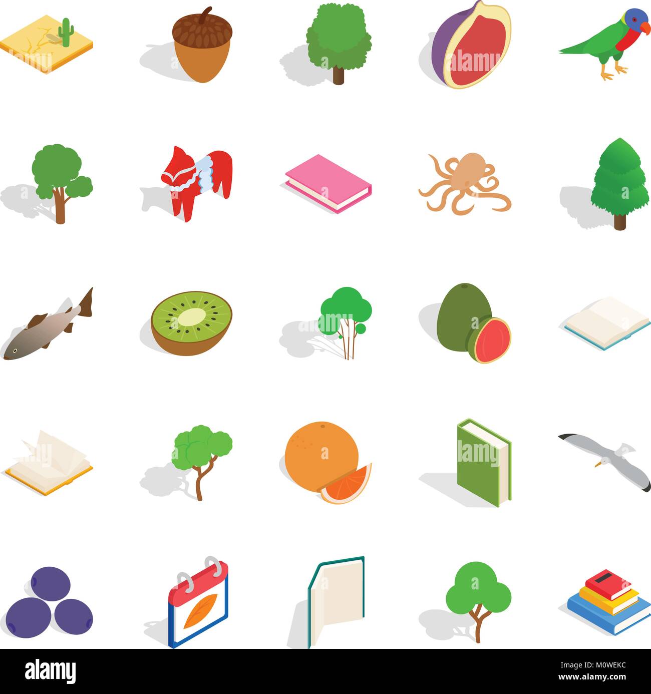 Recycling Holz Symbole gesetzt, isometrische Stil Stock-Vektorgrafik ...