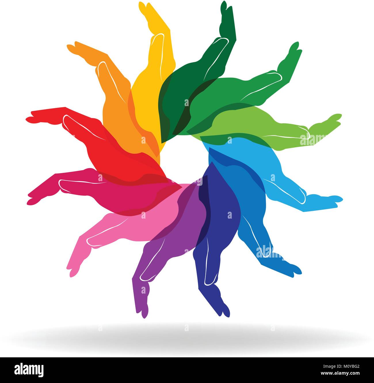 Hände bunte Vielfalt Personen Konzept logo Vektor helfen Stock ...
