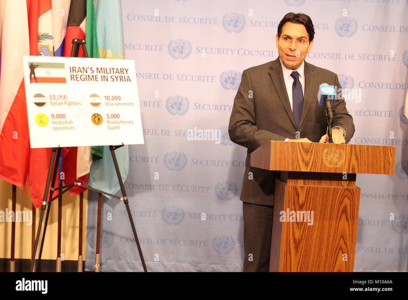 Uno, New York, USA. 25 Jan, 2018. Israels Botschafter Danny Danon ...