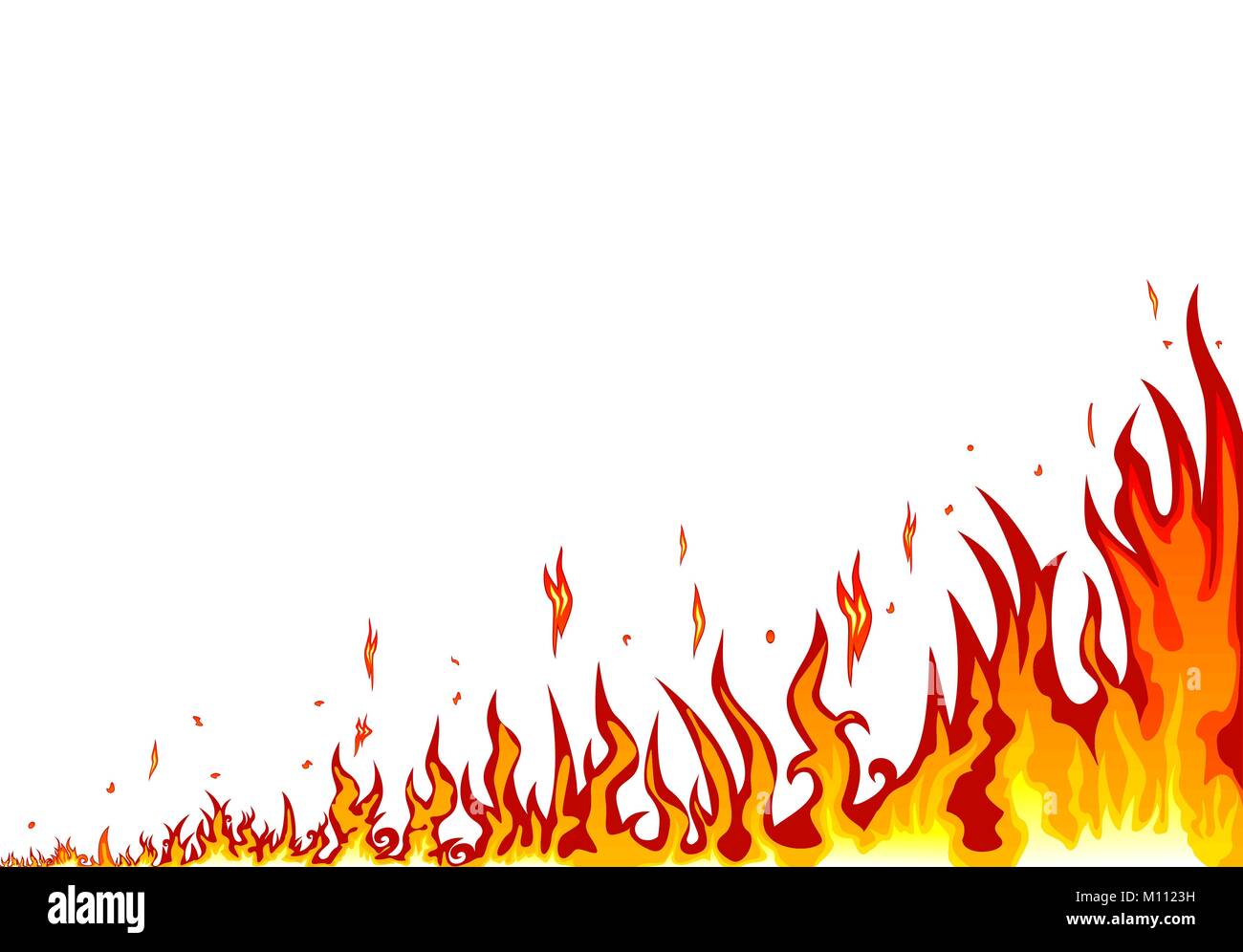 Spurte der Flamme. Flammen brennendes Feuer. Abstrakte Feuer auf einem ...