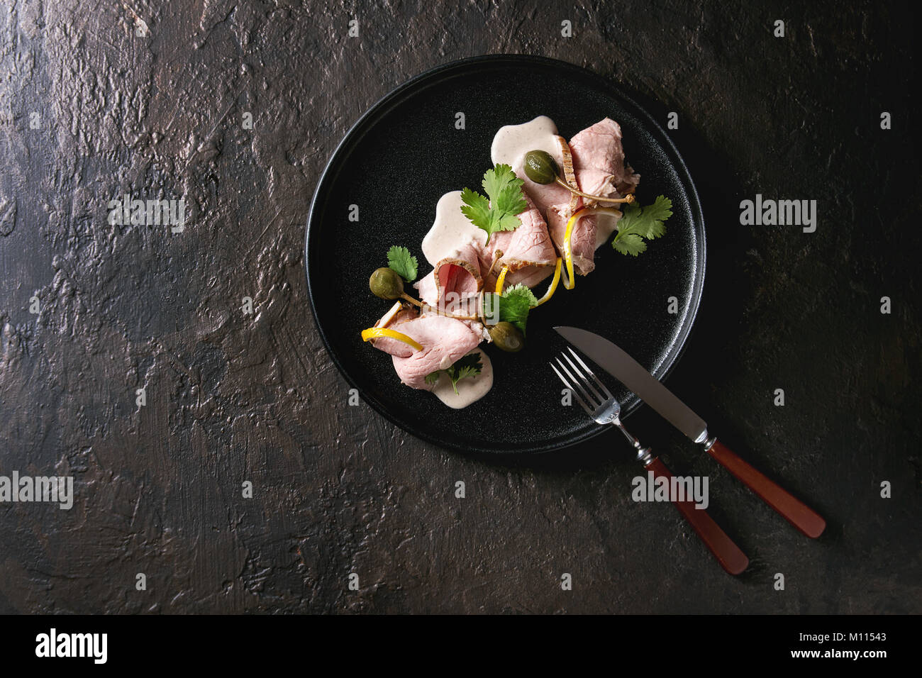 Kalbfleisch mit Thunfisch sauce Vitello Tonnato Stockfotografie - Alamy