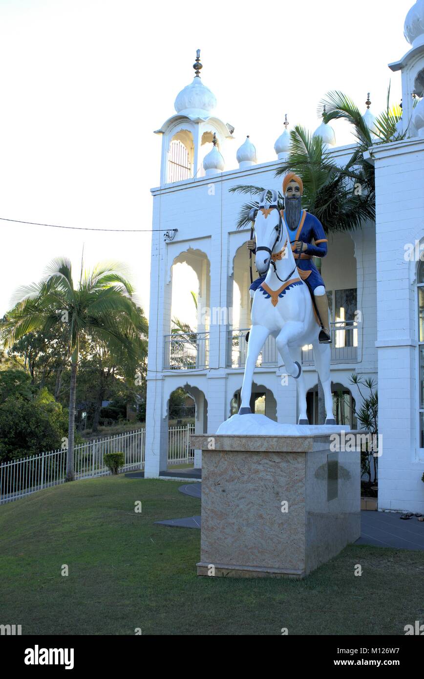 Sikh warrior Statue von Hari Singh Nalwa an Sikh-tempel, Commander-in ...
