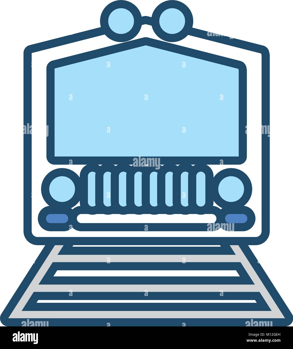 Blaue und weiße Zug Vector Illustration Stock-Vektorgrafik - Alamy