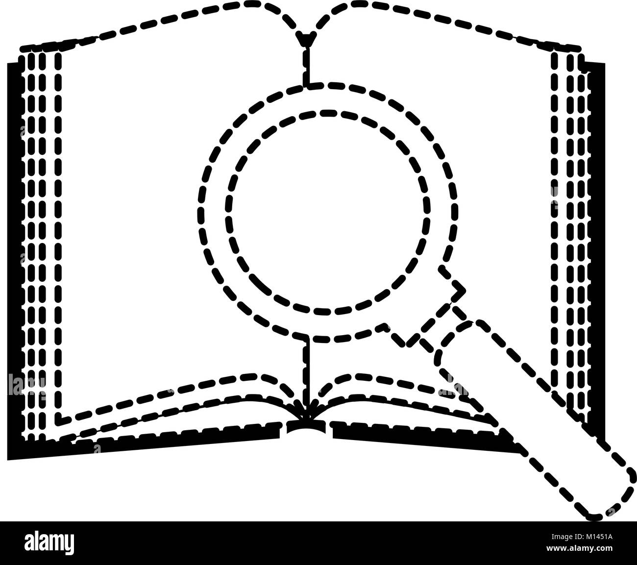 Text Buch mit Lupe Vector Illustration Design Stock-Vektorgrafik - Alamy
