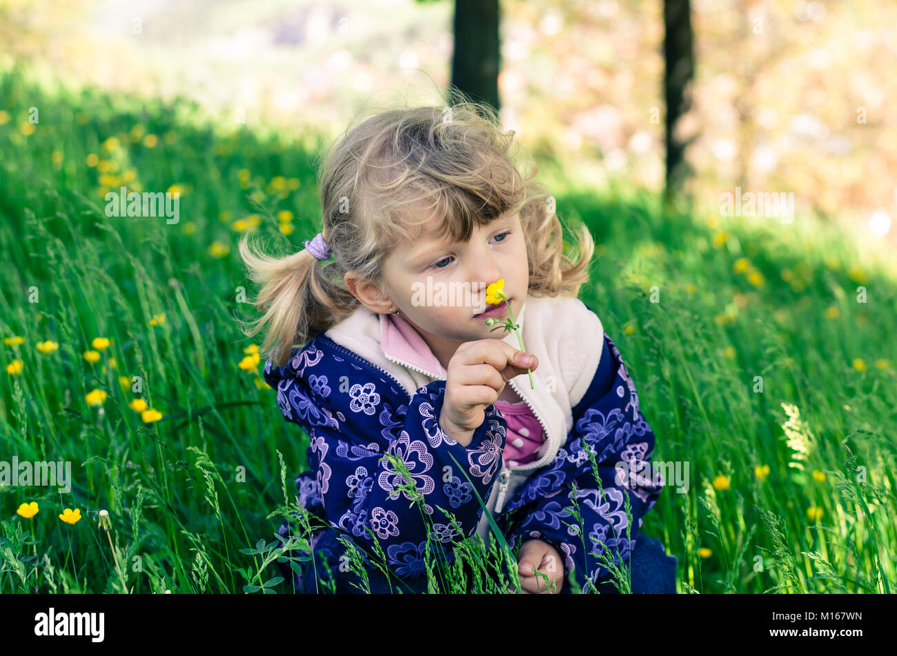Kind mit blume -Fotos und -Bildmaterial in hoher Auflösung – Alamy