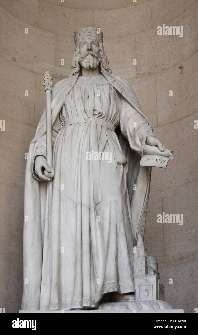 Marmor Skulptur Statue von Dagobert I., König der Franken (gestorben ...