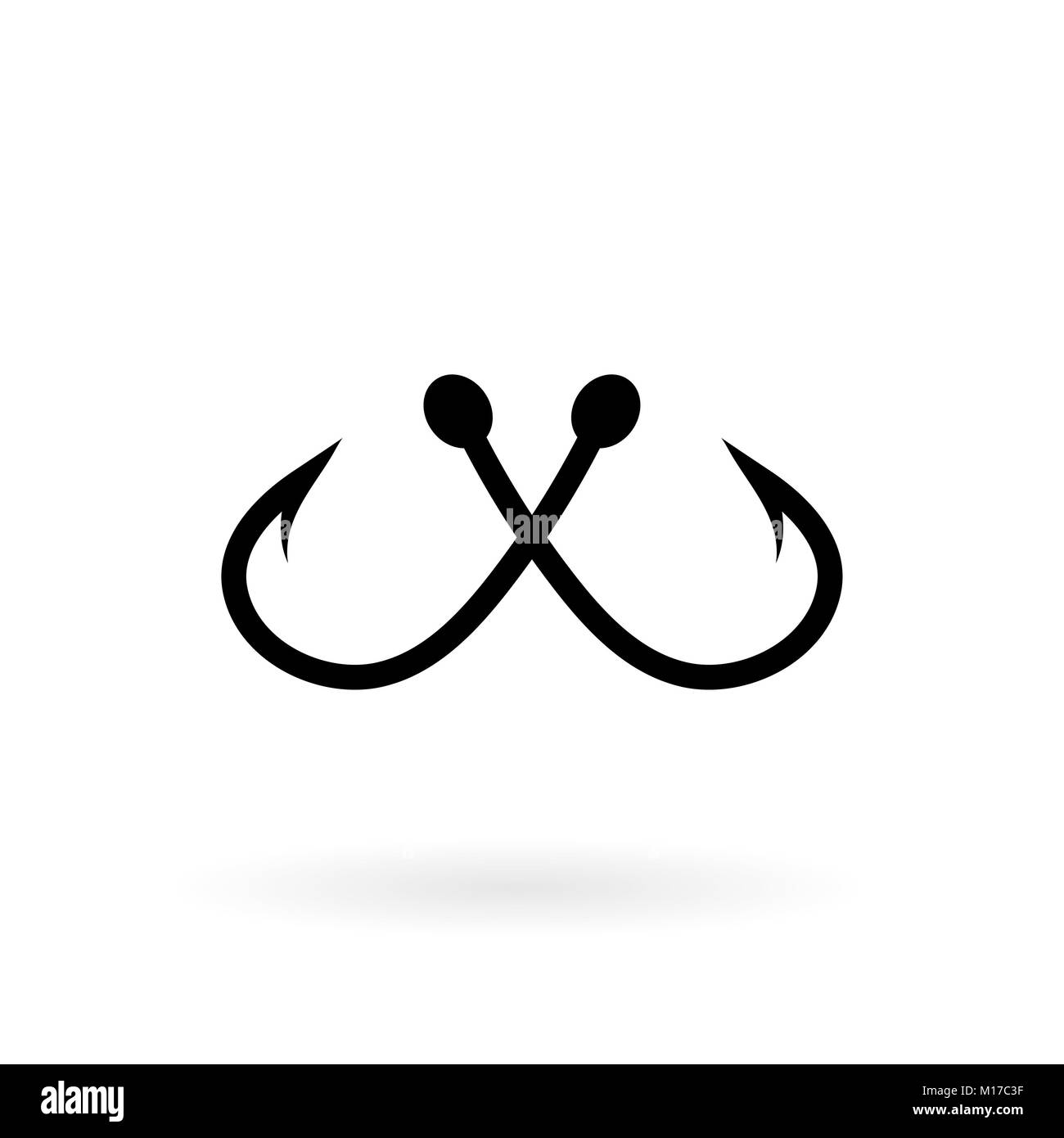 Angeln haken Zeichen Symbol. Fischer anpacken Symbol Stockfotografie ...