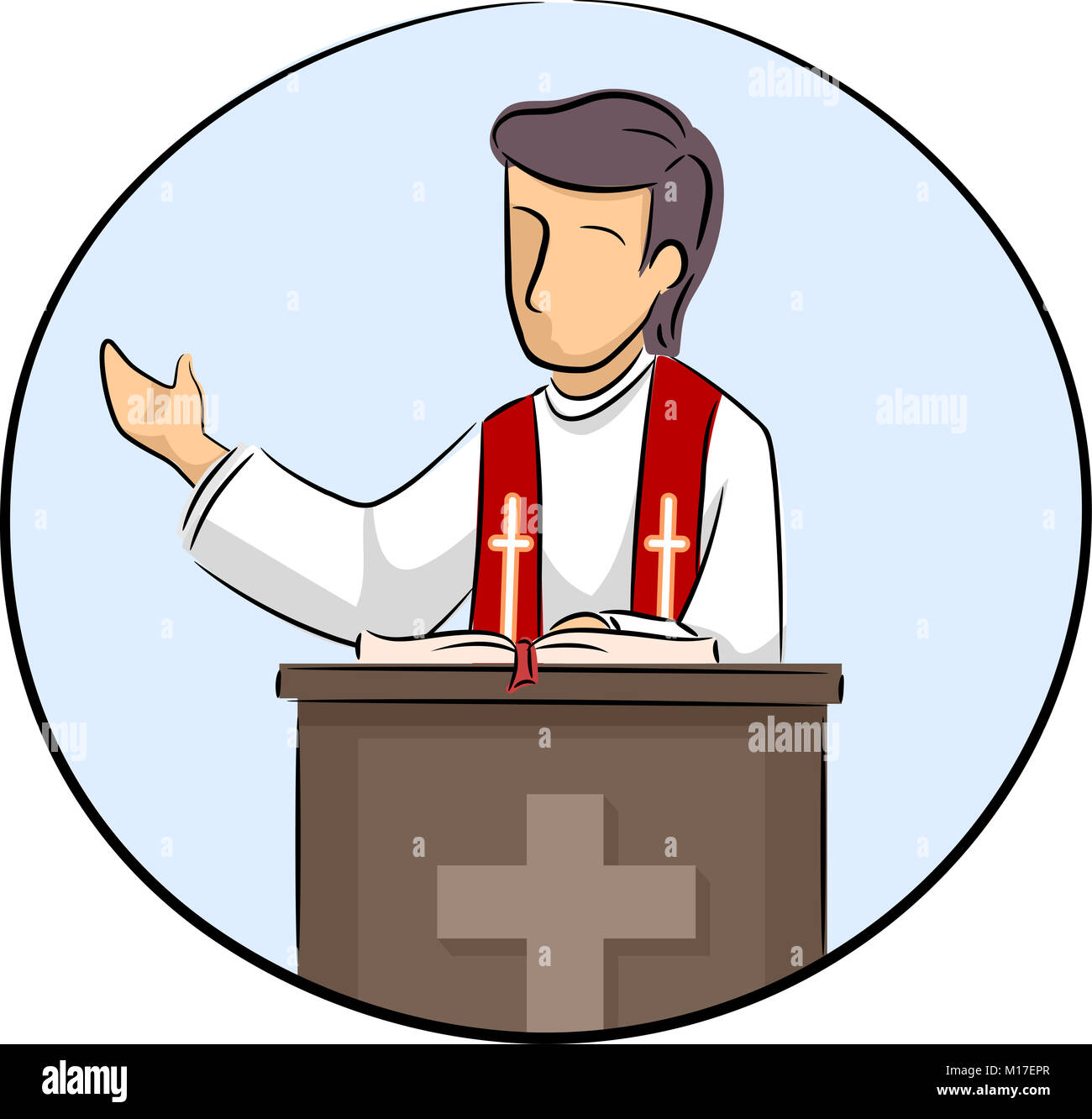 Abbildung: ein Priester Predigt bei der Messe Symbol Stockfotografie ...