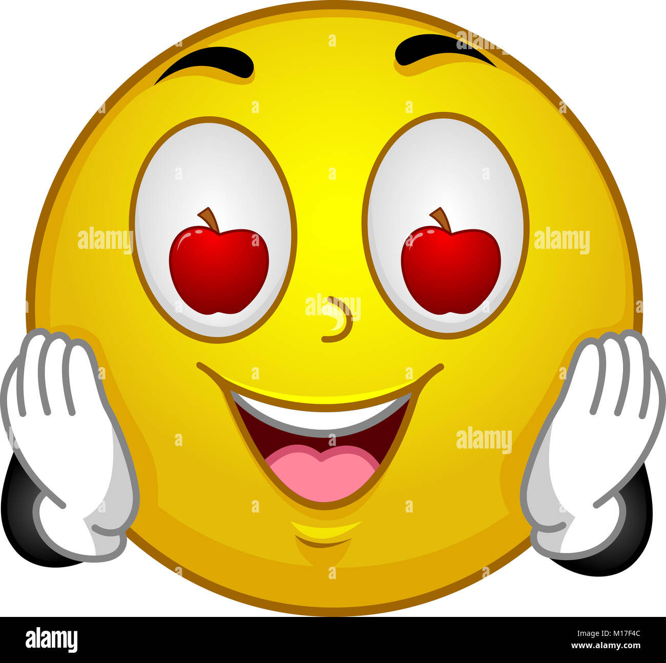 Abbildung: ein Smiley Maskottchen Äpfel in seine Augen. Apple des Auges ...