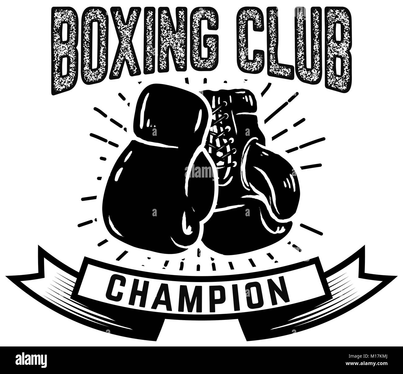 Meister Boxing Club. Emblem Vorlage mit Boxer Handschuhe. Design ...