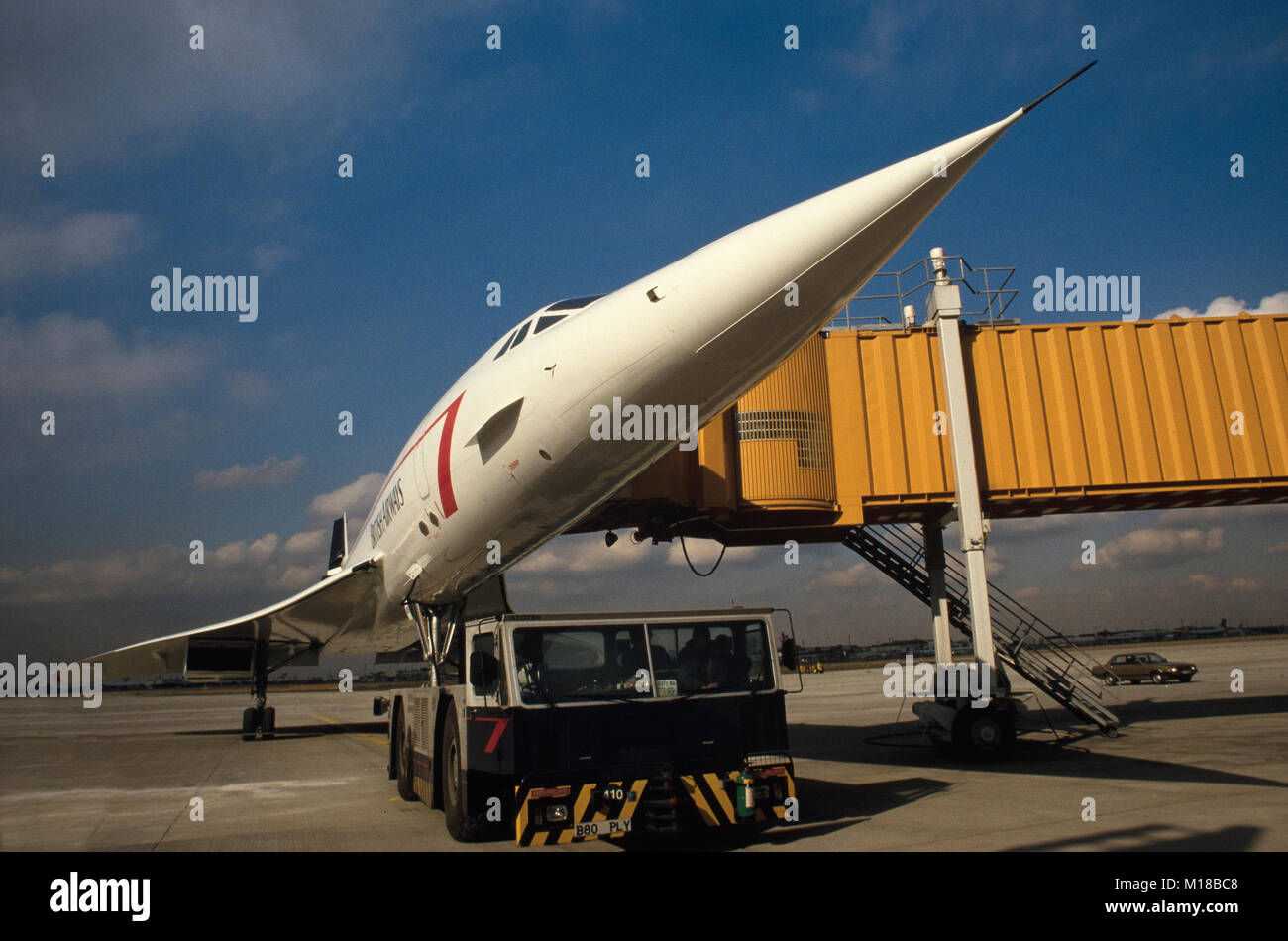 Überschalljet Concorde Flugzeug am Terminal 4 in London Heathrow ...