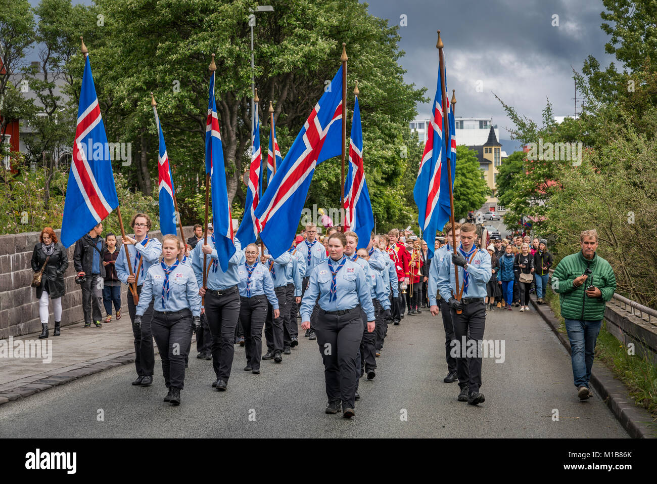 Parade-Summer Feier, Independence Day, Reykjavik, Island ...