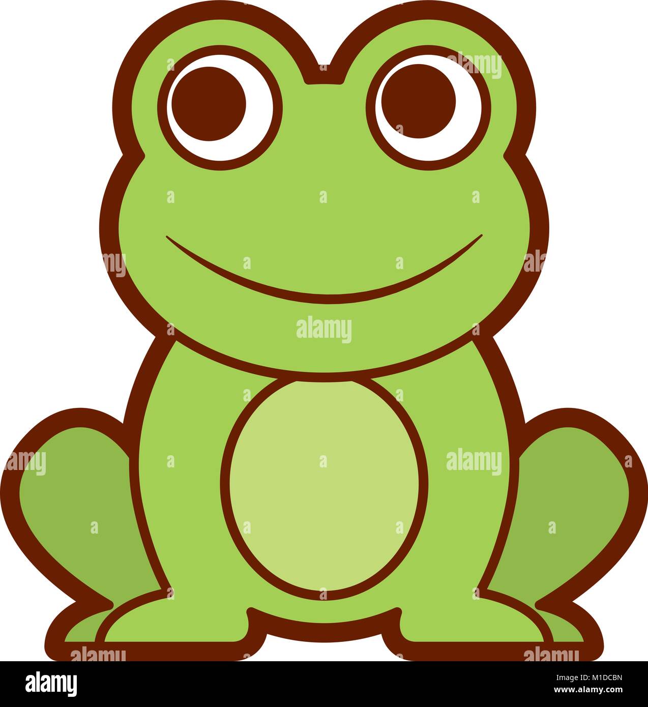 Frosch niedliche Tier sitzen Cartoon Stock-Vektorgrafik - Alamy