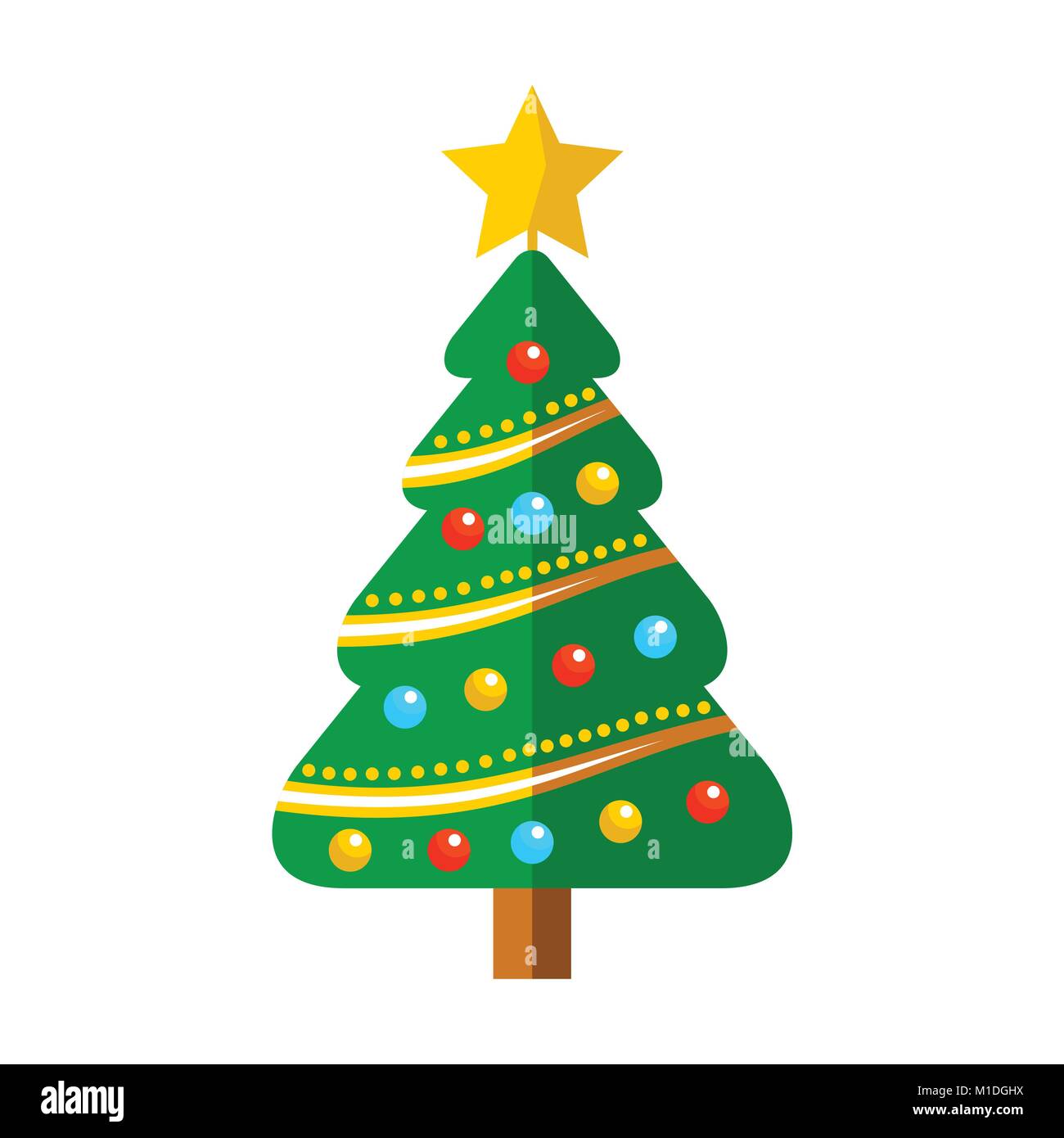 Comic christbaum mit kugeln Stock-Vektorgrafiken kaufen - Alamy