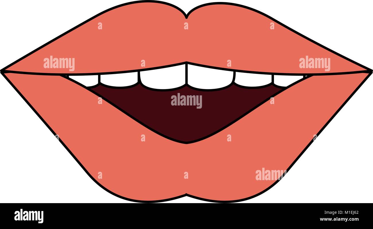 Mund cartoon isoliert Stock-Vektorgrafik - Alamy