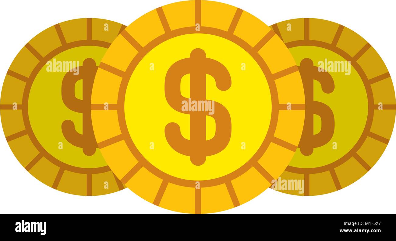 Drei Münzen Geld-Währung festlegen Stock-Vektorgrafik - Alamy