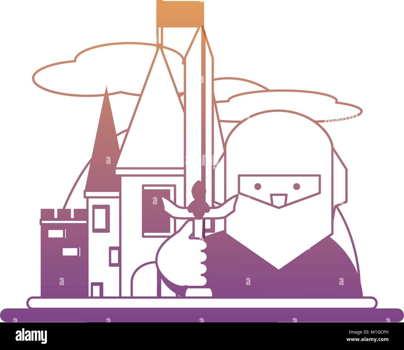 Mittelalterliche Burg icon image Stock-Vektorgrafik - Alamy