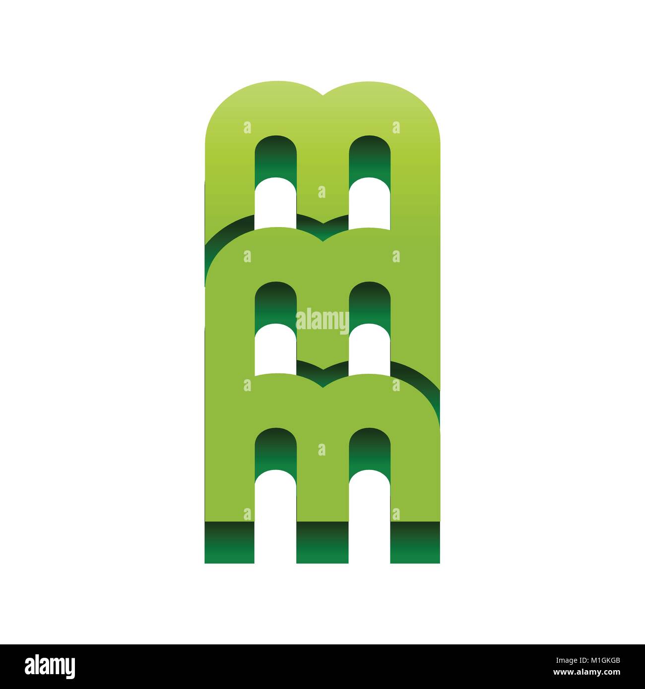 3D-MMM Initialen Lettermark Symbol Vektor Grafik Design Stock ...