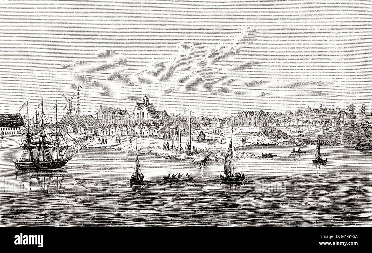New Amsterdam, ein aus dem 17. Jahrhundert holländische Siedlung an der ...