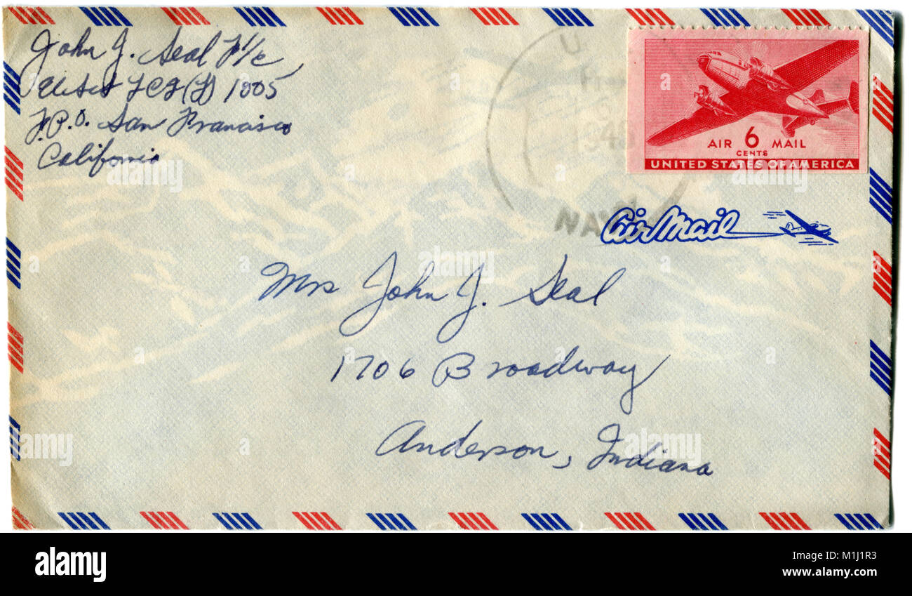 Alte amerikanische Post Brief mit Stempel, Stempel, mit Tinte Inschrift ...