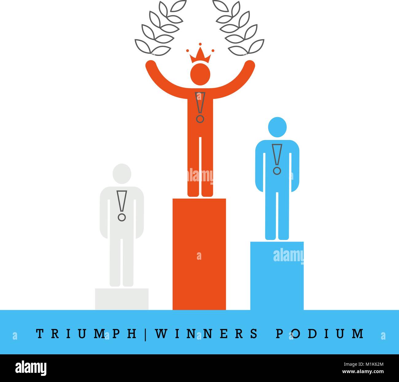 Triumph, Siegertreppchen Flat Style und dünne Linie Vektor Icon Stock ...