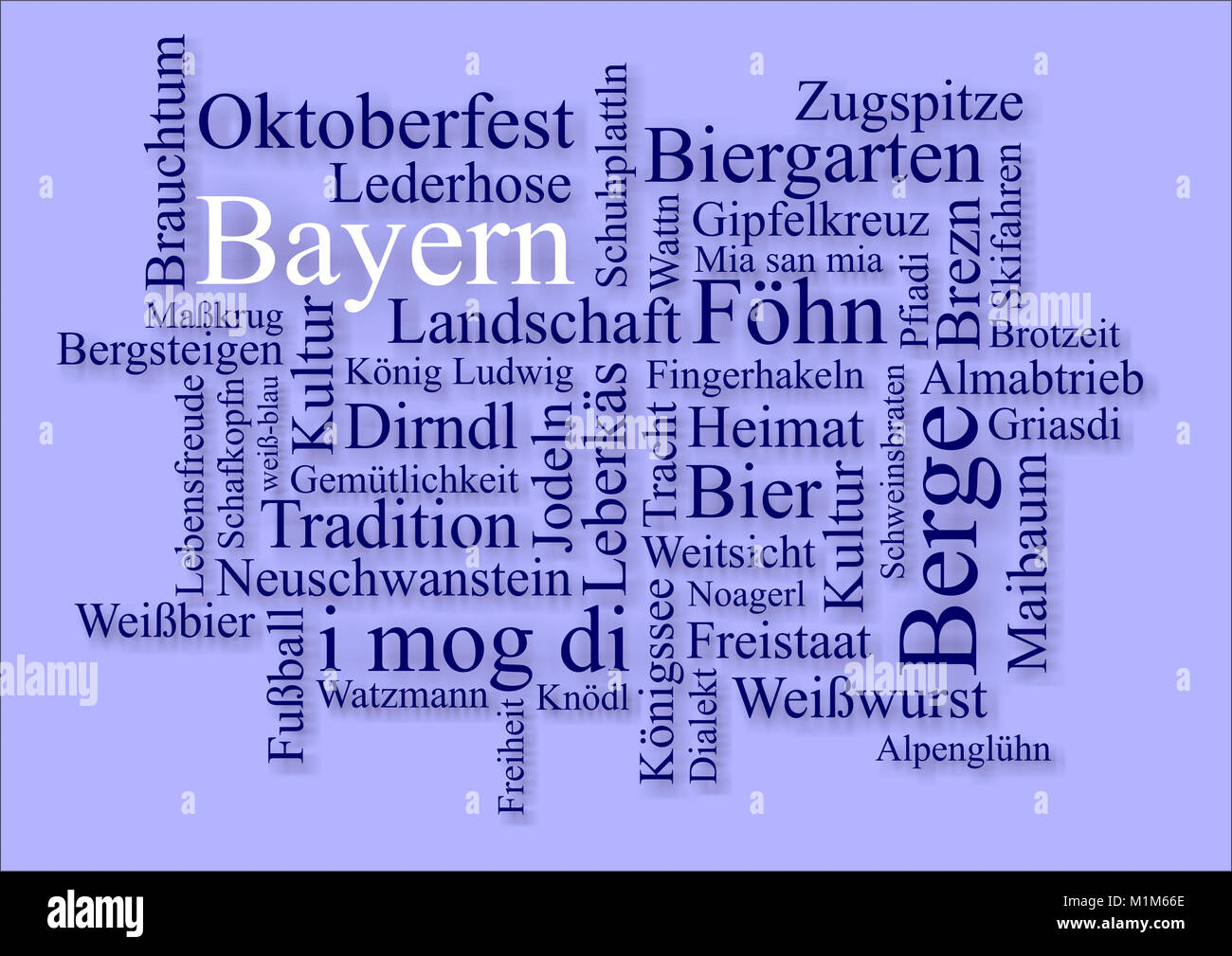 Bayern, Wortwolke typisch bayerisch Stockfotografie - Alamy