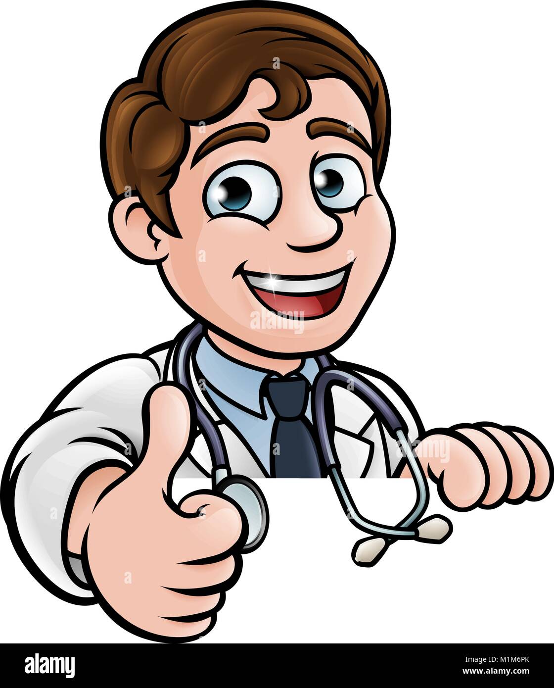 Doctor cartoon character holding clip -Fotos und -Bildmaterial in hoher ...