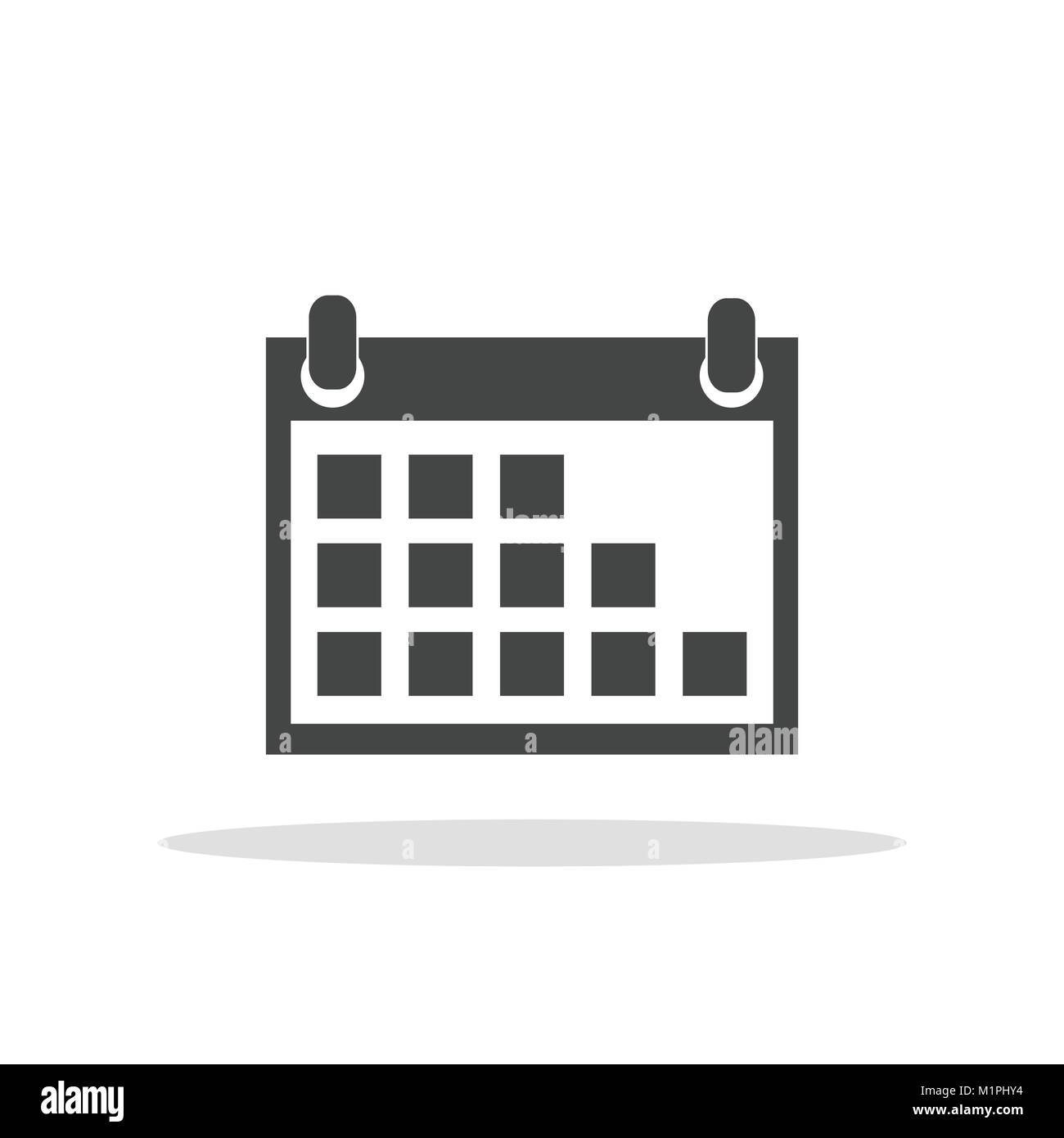 Kalender Symbol auf weißem Hintergrund, Vector Illustration. Flat Style ...