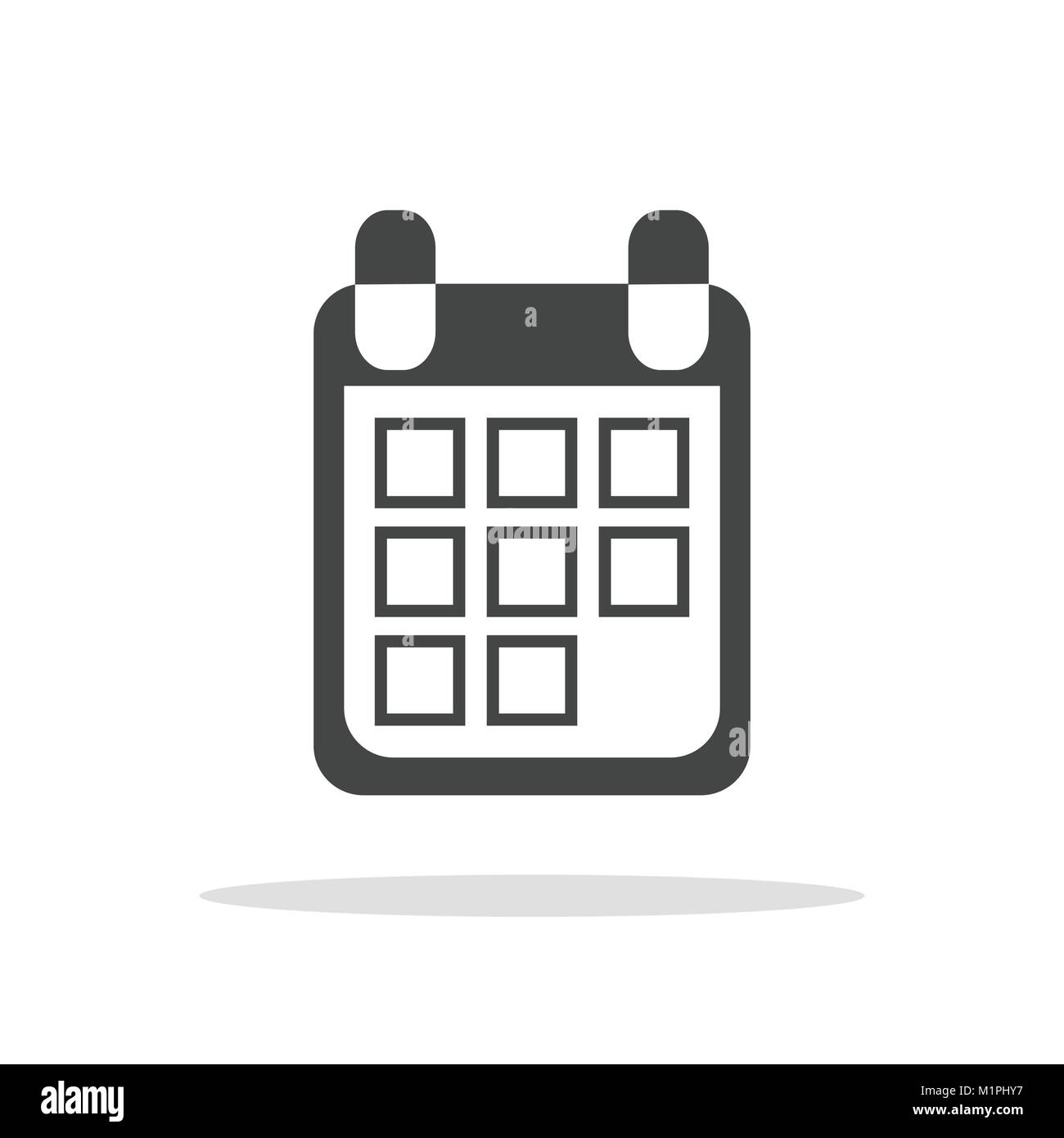 Kalender Symbol auf weißem Hintergrund, Vector Illustration. Flat Style ...