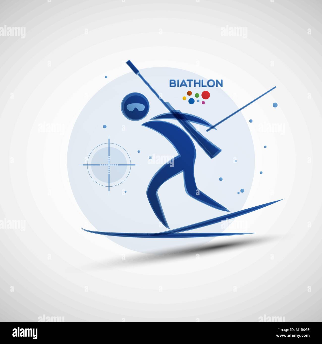 Biathlon Meisterschaft Banner. Wintersport Symbol. Abstrakte sportsman ...