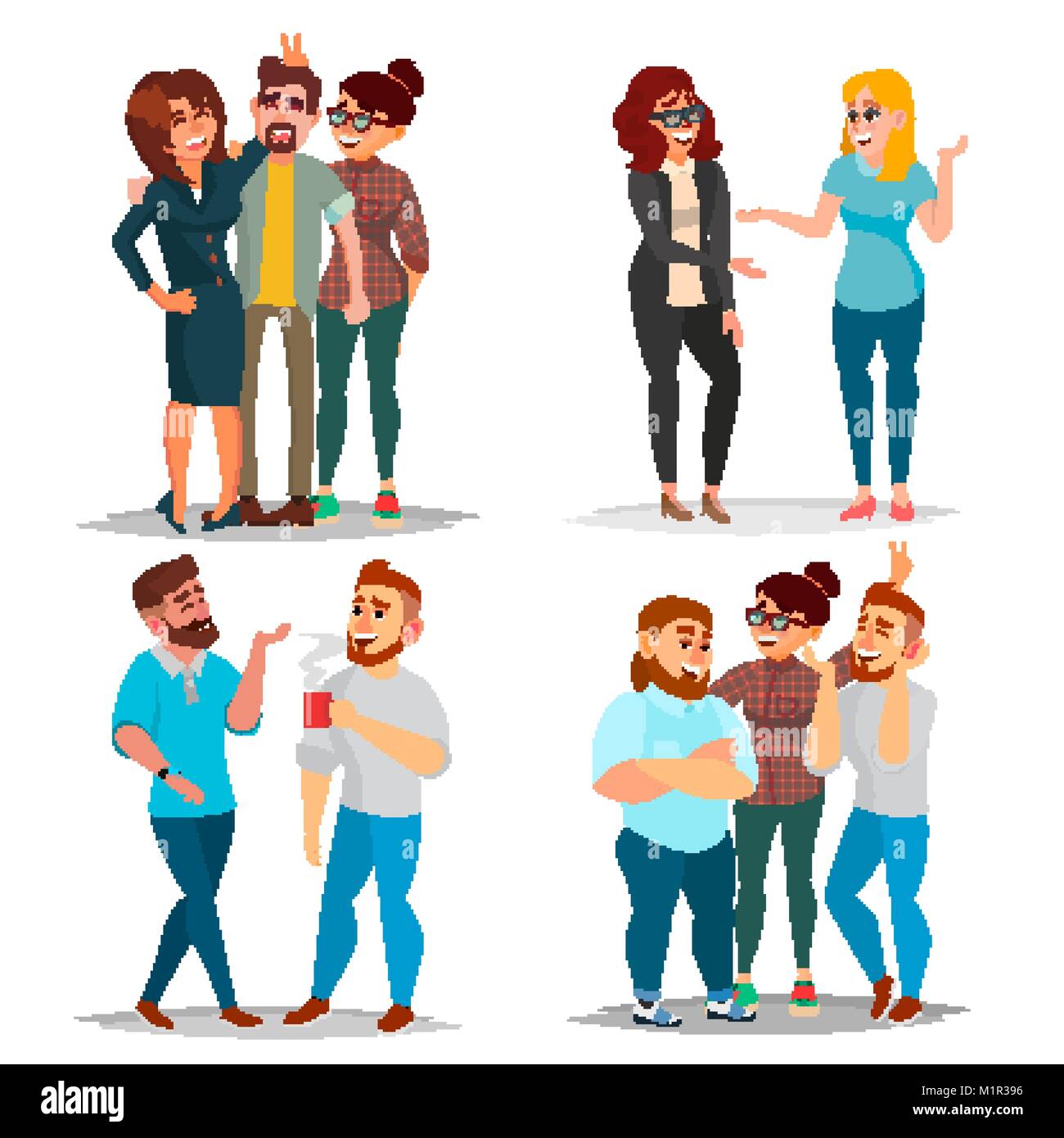 Cartoon Freunde Lachen Cartoon Karikatur Von Freunden Im Ölstil