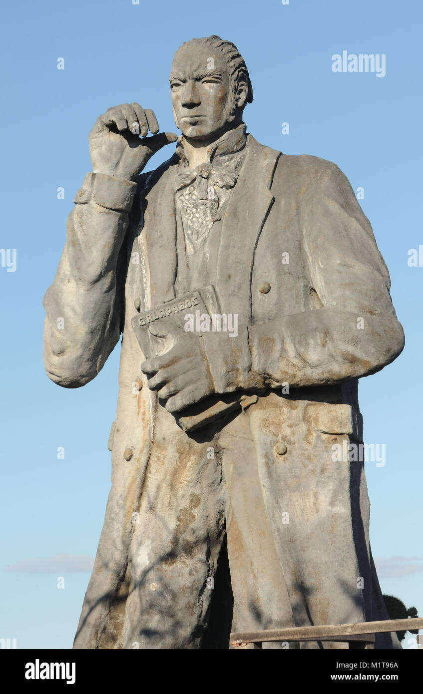 Statue von Charles Darwin auf dem Cerro Tijeretas zum Gedenken an ...