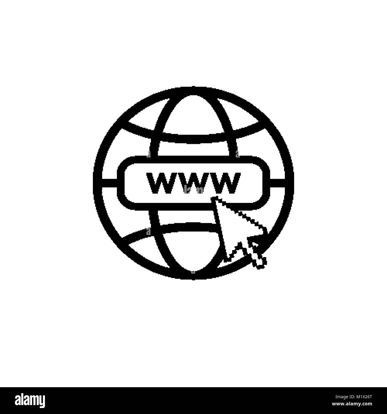 Www Symbol Internet favicon mit Pfeil Mauszeiger Stock-Vektorgrafik - Alamy