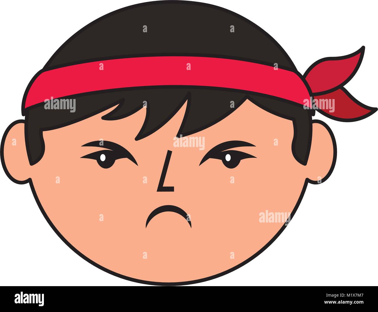 Cartoon Gesicht angry Chinese Stock-Vektorgrafik - Alamy