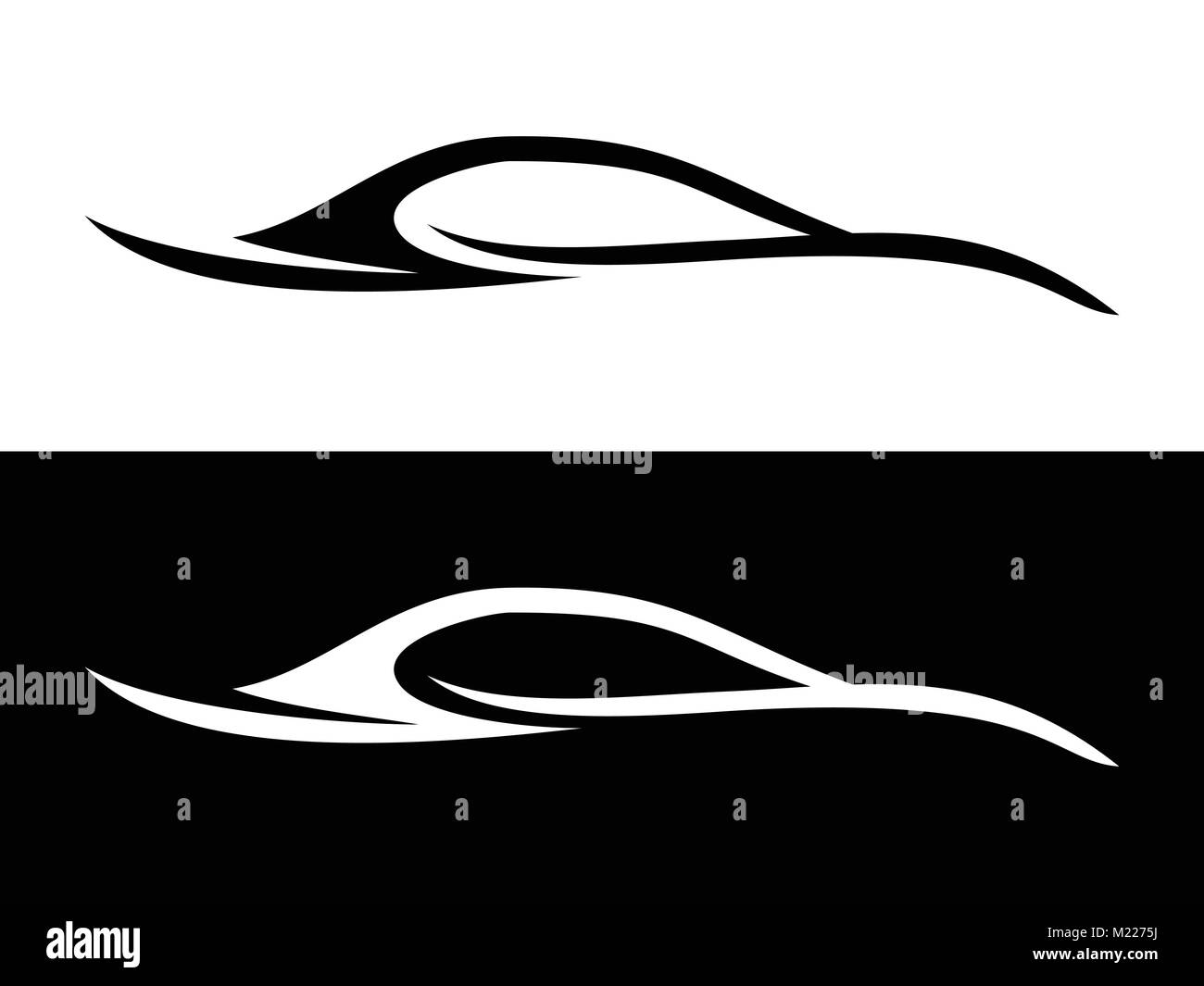 Abstrakte Auto Form Schwarze und Weiße Symbol Vektorgrafik Logo Design ...