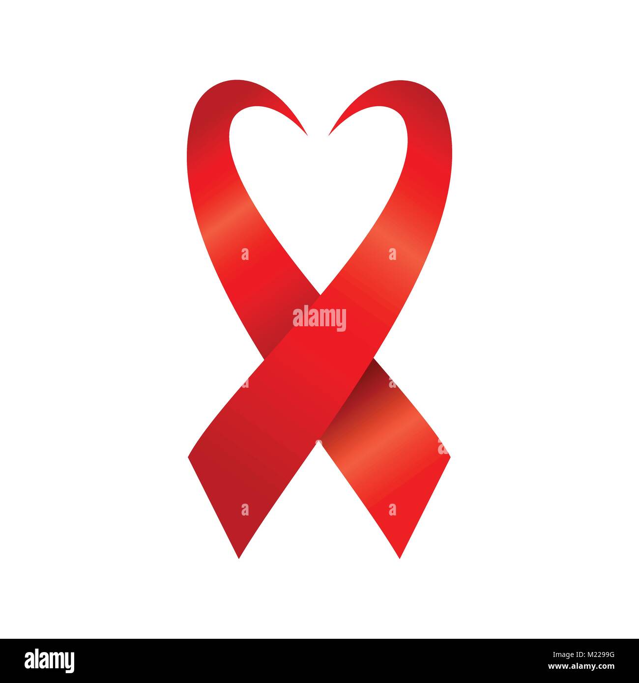 Red Ribbon Liebe Symbol Vektorgrafik Logo Design Stock-Vektorgrafik - Alamy