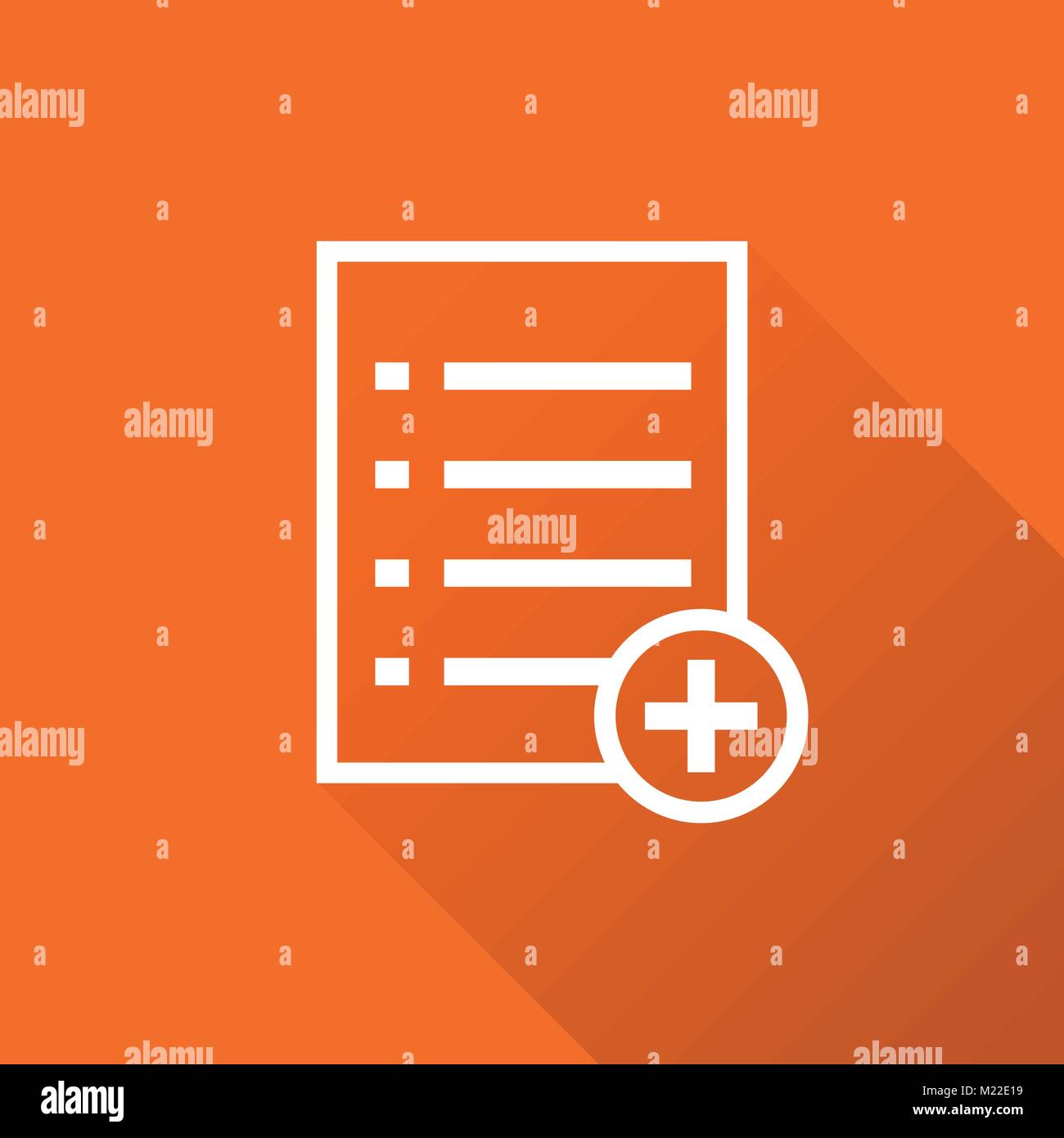 Liste hinzufügen Dokument Symbol Vektor flachbild Abbildung. Isolierte ...