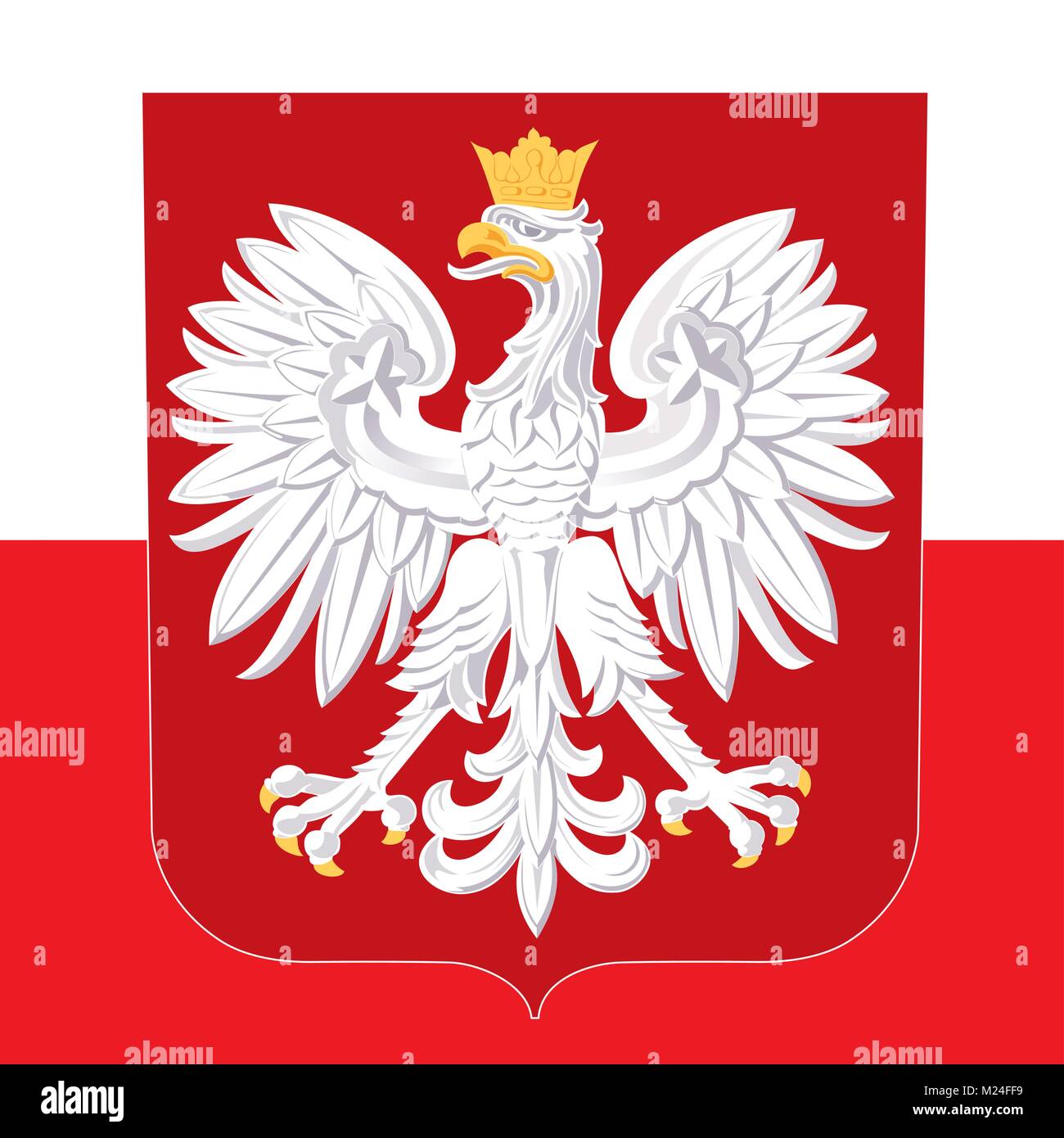 Polen Wappen und Flagge, offiziellen Symbole der Nation Stock ...