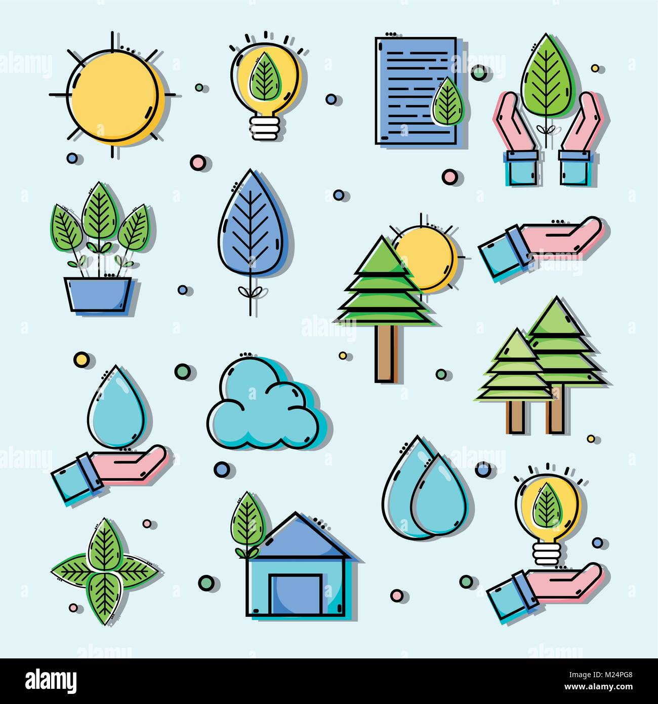 Grafik liner Flachbild Symbole design Stock-Vektorgrafik - Alamy