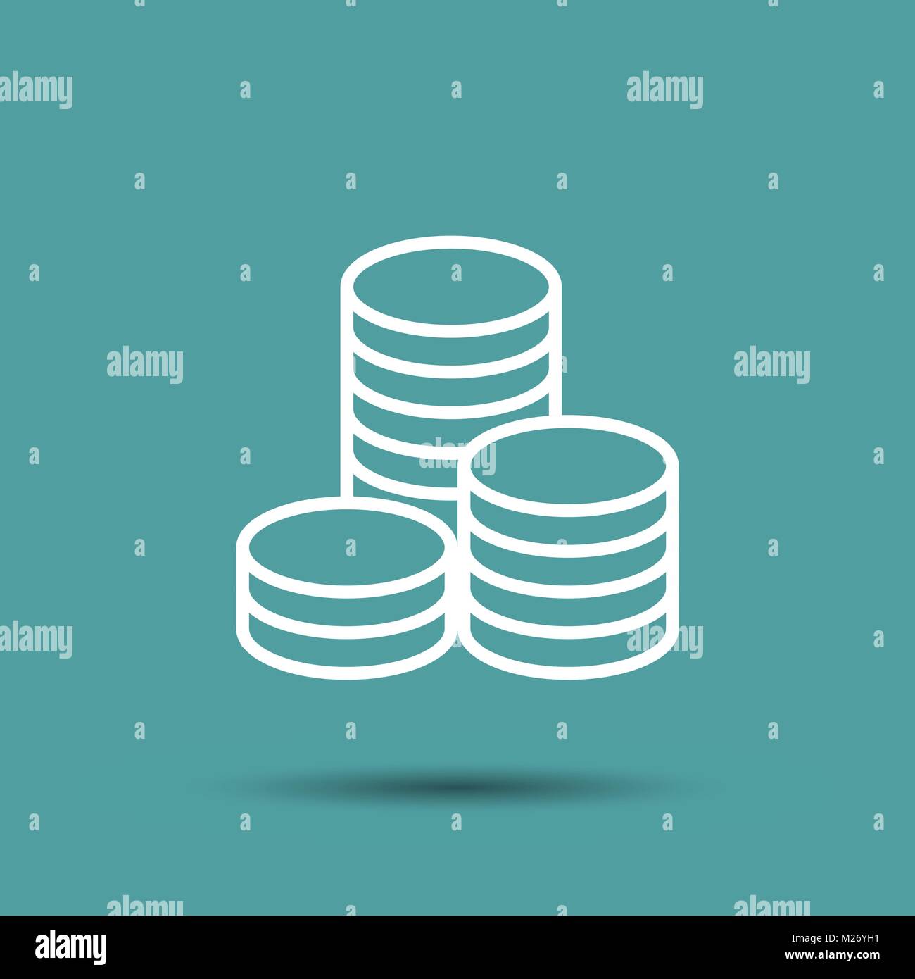 Münzen stack Vector Illustration. Geld Münzen Symbol in Flat Style ...