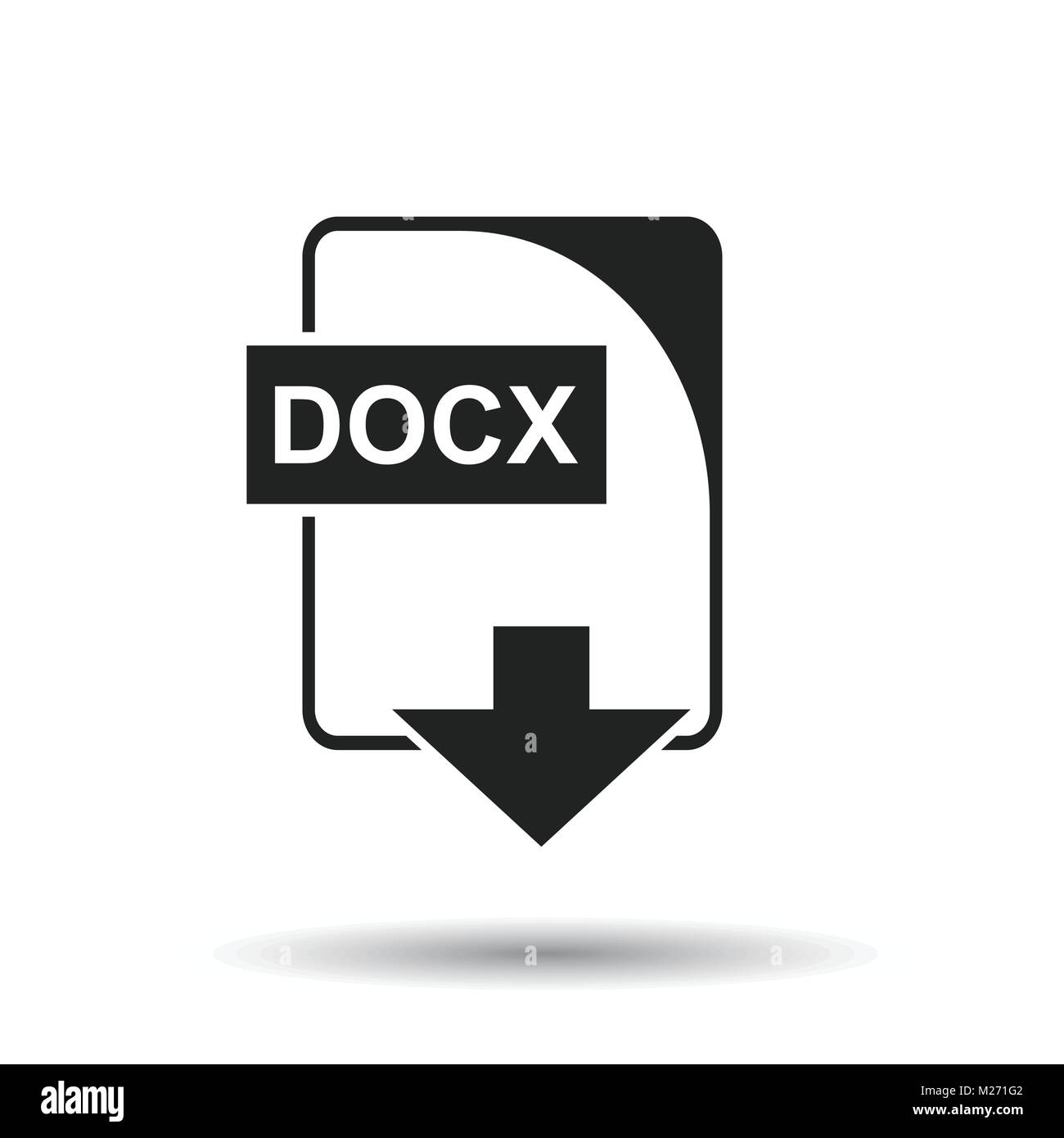 DOCX-Symbol. Flache Vector Illustration. DOCX download das Symbol mit ...