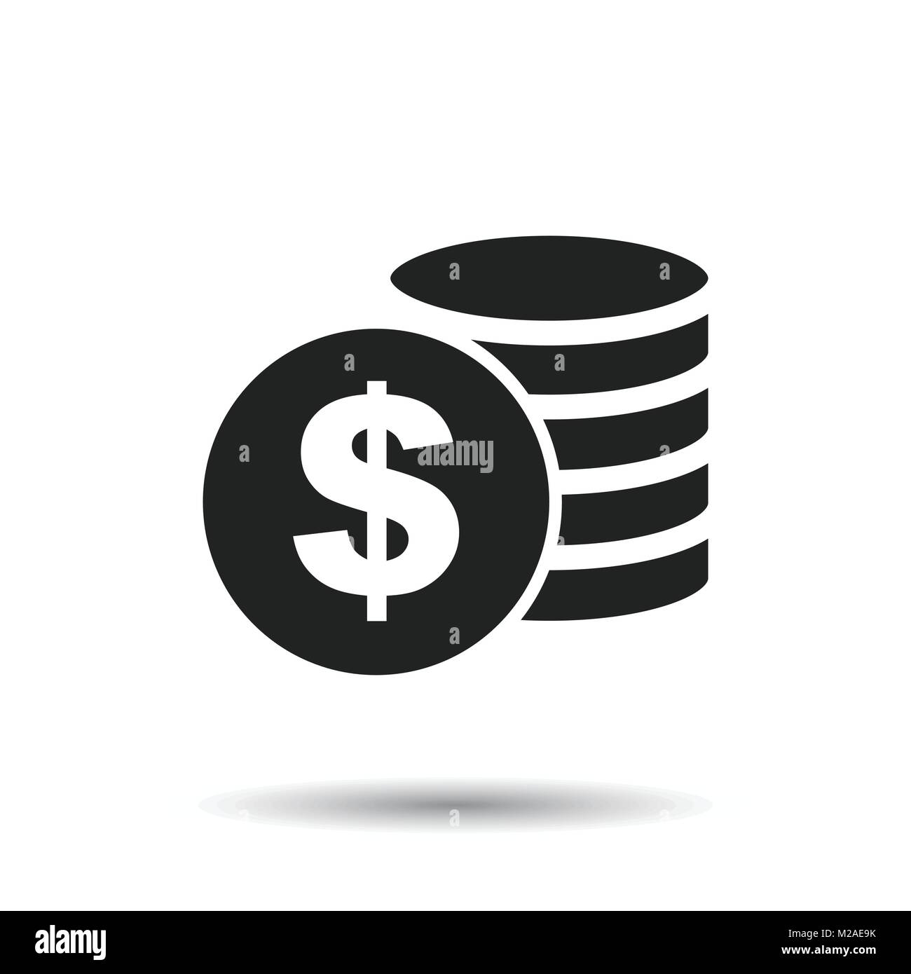 Geld Symbol auf weißem Hintergrund. Münzen Vector Illustration im ...