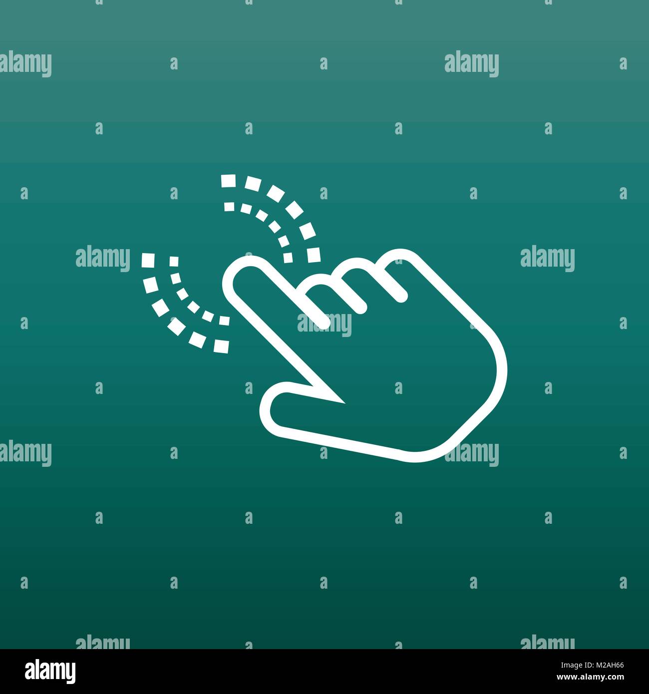 Klicken Sie hier auf das Symbol. Hand cursor Zeichen. Weiße Taster ...